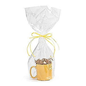 A1 Bakery Supplies 10 Pack BOPP Clear Cello Cellophane Bags Gift Basket Package Flat Gift Bags BOPP Bags (Flat, 9 x 20)