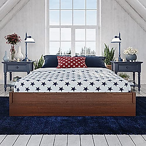 Classic Brands Liberty Wood Platform Bed Frame, Walnut Finish, Queen