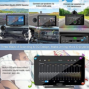 2023 Newest CarPlay Unit & Android Auto, APHQUA 7 Inch IPS 1080P Touch Screen Car Stereo with Backup Camera, Bluetooth, Mirror Link, Google, Dash or Windshield Mount
