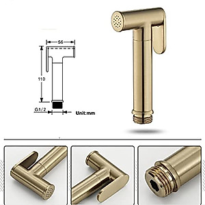 ZLOCYIVHE Bidet Handheld Water Sprayer Hand Shower for Toilet Use Bidet Shower for Toilet with Hose Brass Cold Water Cloth Diaper Sprayer Kit,Rose Gold(Chrome)