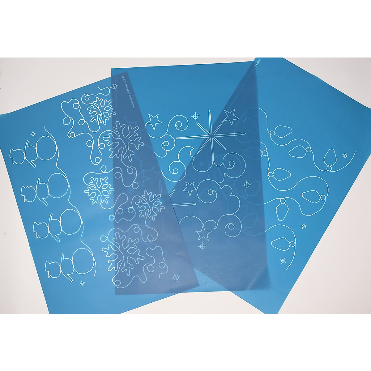 Hancy Creations Christmas Holiday Bundle, Pack of 3 Full Line Stencils, #40005 White Winter with Snowman Border, #60041 Christmas Star, #60042 Christmas Lights (40005, 60041, 60042)