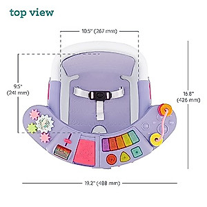 Infantino Music & Lights 3-in-1 Discovery Seat and Booster - Convertible Infant Activity and Feeding Seat with Electronic Piano for Sensory Exploration, for Babies and Toddlers, Lavender