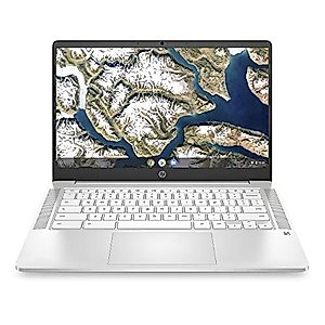 HP Chromebook 14-Inch HD Laptop, Intel Celeron N4000, 4 GB RAM, 32 GB eMMC, Chrome (14a-na0020nr, Ceramic White) (Renewed)