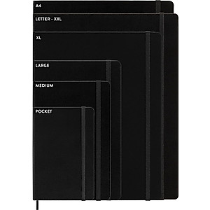 Moleskine Classic Notebook, Hard Cover, Large (5" x 8.25") Squared/Grid, Black, 240 Pages