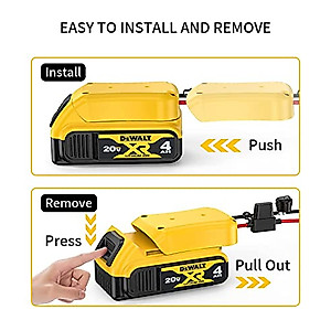 2 Pack Power Wheel Adapter for Dewalt 20V Battery Series with Fuse, Switch & Wire Terminal, 3Pcs 30A Fuse, 12 AWG Wire Battery Converter Connector DIY for RC Toys, Robotics, Truck and Work Lights (2)