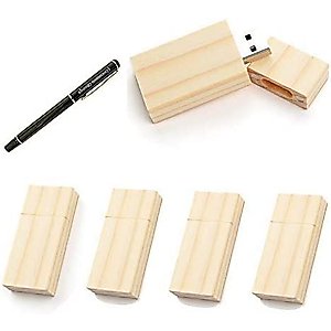 5 Pack Rectangle Wood 2.0/3.0 USB Flash Drive USB Disk Memory Stick with Wooden (2.0/2GB)