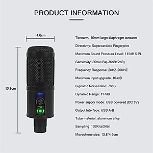 DULASP Microphone is Suitable for Laptop Professional USB Microphone Game Live Broadcast