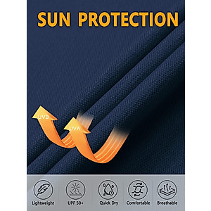 MAGCOMSEN Women's Long Sleeve Half Zip Running Shirt, Regular Fit High Neck Hiking & Golf Polyester Top - Navy