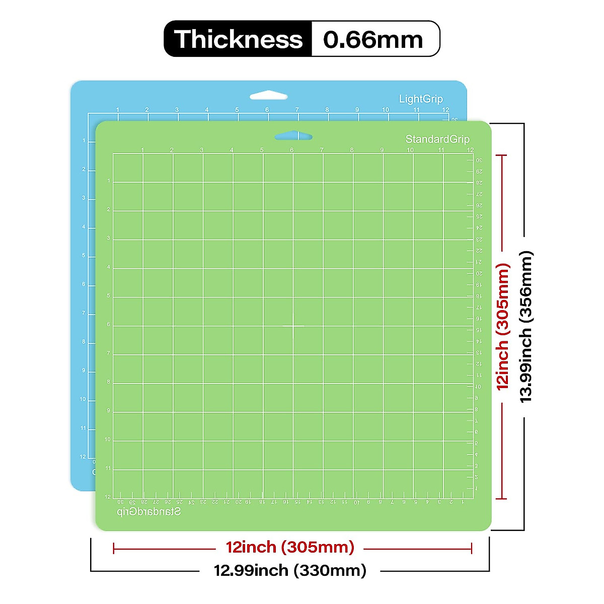Gwybkq Cutting Mat for Cricut Maker 3/Maker/Explore 3/Air 2/Air/One 4 Pack 12x12 Standard/Light Cut Replacement Accessories Green/Blue Card Adhesive Sticky Mats