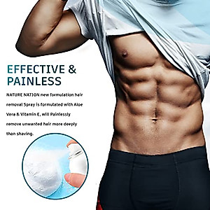 NATURE NATION Hair Removal Spray Foam - 7.17 oz (212ml) - Cream - Bigger Size & Newest Formula with Aloe Vera Blue 7.17 Fl Oz (Pack of 1)