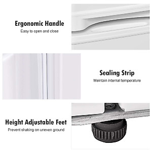 KOTEK Mini Fridge with Freezer, 3.4 Cu.Ft Compact Refrigerator/Freezer Cooler w/ 7 Settings Temperature Adjustable, Small Refrigerator with 2 Doors for Bedroom/Dorm/Apartment/Office (White)