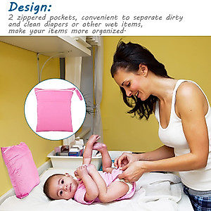 Shappy 4 Pcs Wet Dry Bag for Baby Cloth Diapers Waterproof Wet Bag Washable Travel Reusable with 2 Pocket for Travel Beach Pool(Blue, Purple, Pink, Orange)