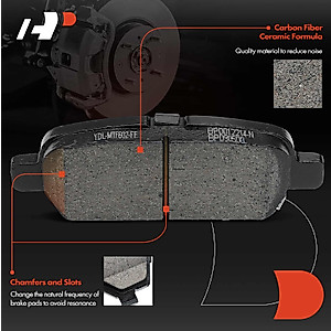 A-Premium 12.13 inch (308.10mm) Rear Vented Disc Brake Rotors + Ceramic Pads kit Compatible with Select Infiniti and Nissan Models - FX35, Q50, QX70, JX35, M35H, M37, M56, Q60, Murano, Pathfinder