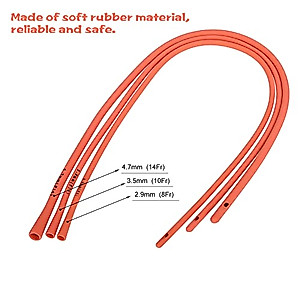 MOTAIN Pet Feeding Supplies Kit-3 Pack Red Rubber Feeding Tube(8Fr, 10Fr, 14Fr) with 3 Pack 10/30/60 Ml Syringes for Lamb,Goat,Sheep,Puppy,Kitten Whelping Feeding Watering