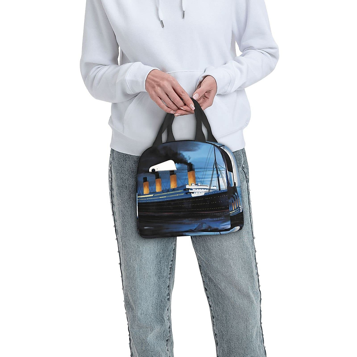 Titanic Lunch Bag for Men Women Tote Insulated Cooler Bags Reusable Lunch Box 8.5x5 Inch for College Work Office Picnic