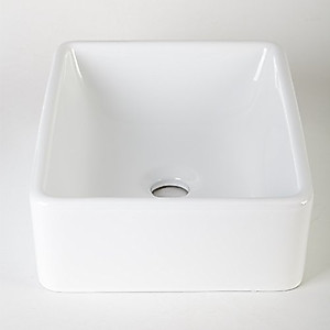 AWESON 16"X12" Rectangular Ceramic Vessel Sink, Vanity Sink, Above Counter White Countertop Sink, Art Basin Wash Basin for Lavatory Vanity Cabinet