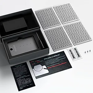 KEYSTONE Crypto Seed Storage, Cryptosteel Capsule Metal Wallet, Cold Storage Backup, 24 Words Bitcoin Key Phrase Storage, Steel Plate, Compatible with Ledger, Trezor, KeepKey (Keystone Tablet Plus)