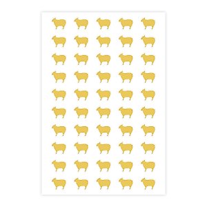 ARK Creation 50 Wedding Meal Stickers for Place Cards - Place Card Menu Choices - Wedding Meal Choice Stickers (Gold, Lamb)