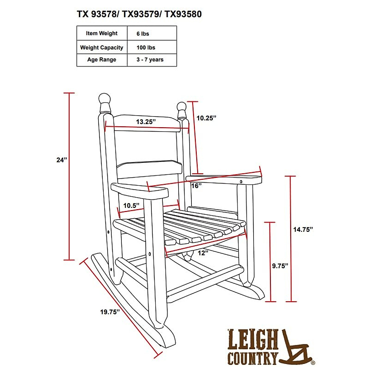 Leigh Country Heartland Junior Rocker-White Rocking Chair