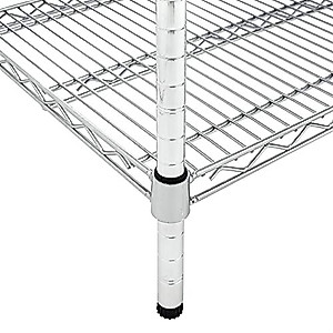 AmazonCommercial Heavy-Duty 5-Tier Steel Wire Shelving with Optional Wheels, NSF Certified, 36" W x 18" D, Chrome