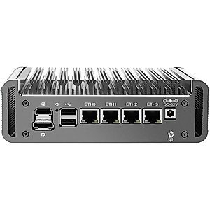 CWWK 12th Generation Intel 2.5G Soft Router PC Celeron J6413 4 Network Ports i226-V LAN Fanless Mini PC Firewall Computer (No RAM No SSD)