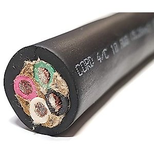SOOW 10/4 Bulk Cable - SOOW Jacket, 25 Amps, 4 Wire, 600v - Water and Oil Resistant (125 ft)