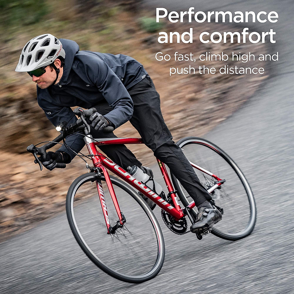 Schwinn Fastback Tourney AL Adult Performance Road Bike, Beginner to Intermediate Bicycle Riders, 700c Wheels, 14-Speed Drivetrain, Large Aluminum Frame, Red