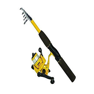 Eagle Claw PK56TS Pack-It Spin Combo Telescopic Rod (1 Piece), Yellow, 5-Feet 6-Inch