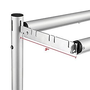 Hecis 9" Double Crossbar Hanger Backdrop Hanger Crossbar Valance Hangers for Pipe and Drape Backdrop Stand Kit(9" Hanger, 2 Pack)