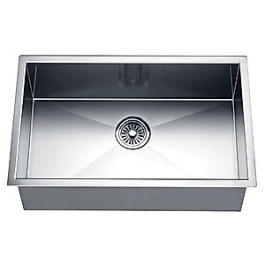 Dawn DSQ241607 Undermount Square Single Bowl Sink, Polished Satin