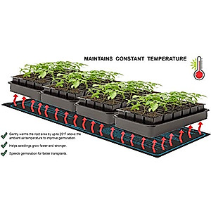 Propagate Pro 4' Foot Seedling Heating Mat | Fits (4) Standard 1020 Tray | 48" inch Germination Grow Heat Pad for Seed & Starter Plants Soil Warmer for Indoor Home Gardening (20x48 Single)