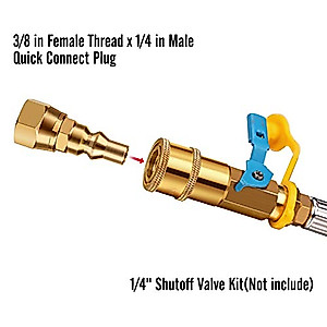 WADEO LP Quick Connect Fittings, 1/4'' RV Propane Quick Connect Fittings for Connecting Low Pressure Gas Appliance Such as Grill, Heater, Fire Pit and RV Quick Connect