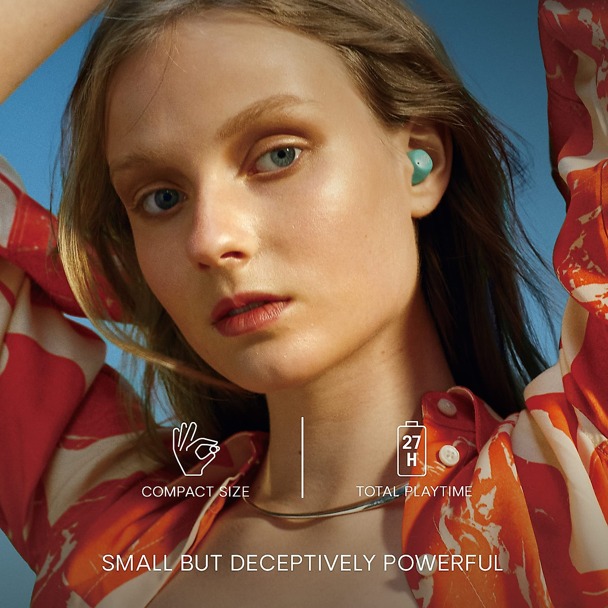 Urbanista Wireless Earbuds, Bluetooth 5.2 Enhanced Small Headphones, Touch Controls, 27 Hr Playtime, USB C Fast Charging Case, IPX Sweatproof Headphones for Running, Sports, Lisbon, Vanilla Cream