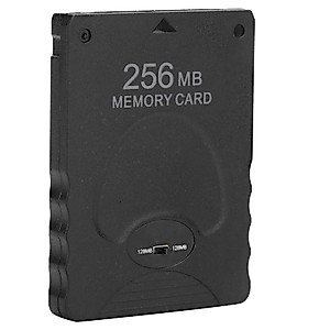 Playstation 2 Memory Card, Compatible with All Ps2 Models Light Game Memory Card Portable Game Memory Card 256MB Accessory for PS2 Playstation 2 Game Data Console (Black)