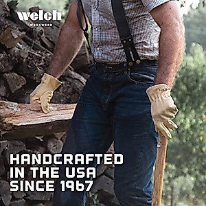 Welch, WK-7854X-LEF-BLK, Button on Pants, 2-inch wide Elastic, Adjustable Strap, X-Back Design, for Suit, Underclothing, Jeans, Pants, and Trousers, Size X-Large, Black