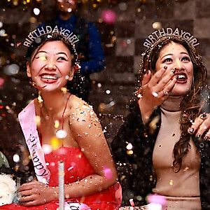 AOPRIE Birthday Girl Headband Tiara for Women & Girls - Happy Birthday Princess Crown Rhinestone Accessory, Rose Gold