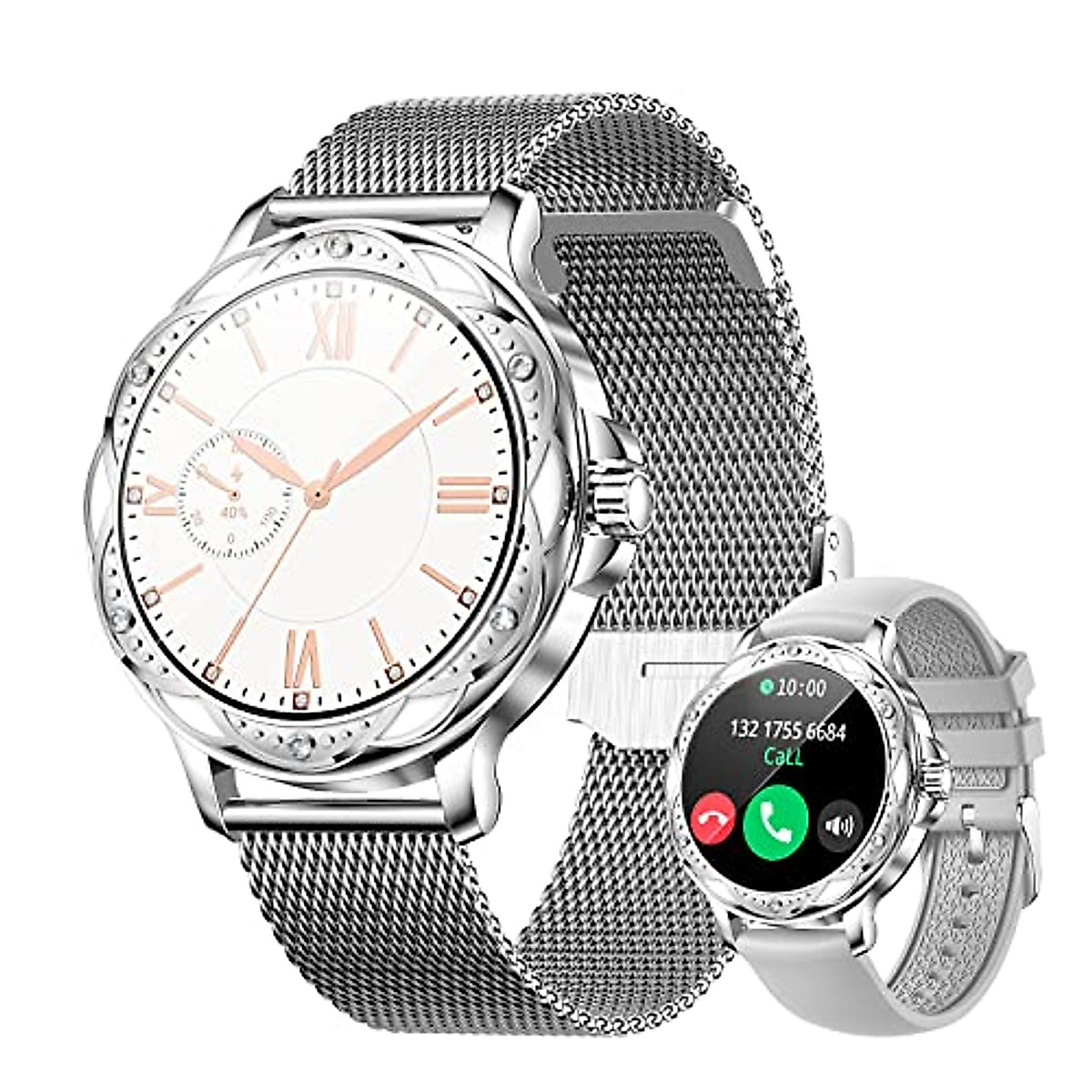 wonlex Smart Watches for Women, Bluetooth 5.2 Sleep Tracker with Heart Rate DIY Background, IP67 Waterproof Health Smartwatches for Android and iPhone Compatible