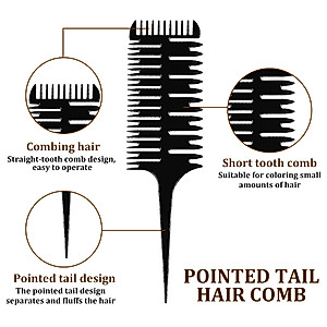 1st Choice Professional Hair Combs for Women Styling Hair Combs Plastic Weaving Combs for Highlighting,3-Way Weaving & Sectioning Foiling Comb for Hair Coloring, Highlighting, Balayage