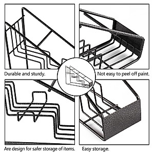 Bsenogou Coffee Syrup Rack for Coffee Bar Accessories, Coffee Bar Organizer Holds 4 Bottles, Kitchen Coffee Bar Wine Sugar Dressing Display Stand Rack