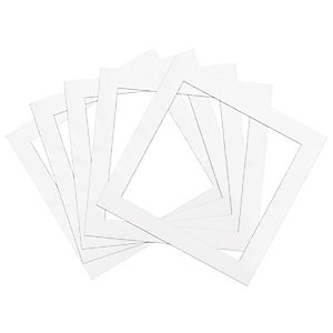 uxcell 9.9" x 9.9" Picture Mat, Core Bevel Cut Frame Mattes for 8" x 8" Photos Pictures Artwork Painting Display, White 5 Pcs