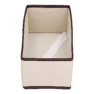 Biitfuu Underwear Brassiere Desktop Socks Underpants Grid Drawer Storage Box Fabric Finishing Plaid Six Piece Set 6Pcs Beige Drawer Organizers