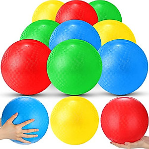 Jerify 12 Pcs Playground Balls 10 Inches Bouncy Dodge Ball Inflatable Kick Balls Kickball Dodgeball Handball for Kids Adults Indoor Outdoor 4 Quare Ball Games Gym Picnic, Camp Yoga Exercise