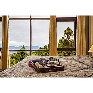 GoCraft Handmade Classic Wooden Tray Large Size | Serveware Kitchen Accessories Tray - 16.5"