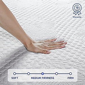 Olee Sleep Queen Mattress, 8 Inch Gel Memory Foam Mattress, Gel Infused for Comfort and Pressure Relief, CertiPUR-US Certified, Bed-in-a-Box, Medium Firm, Queen Size