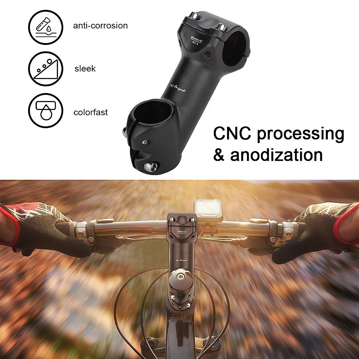 Fafeims Mountain Bike Stem Adjustable Fork Extender Bike Tube Stem Replacement Part Accessory