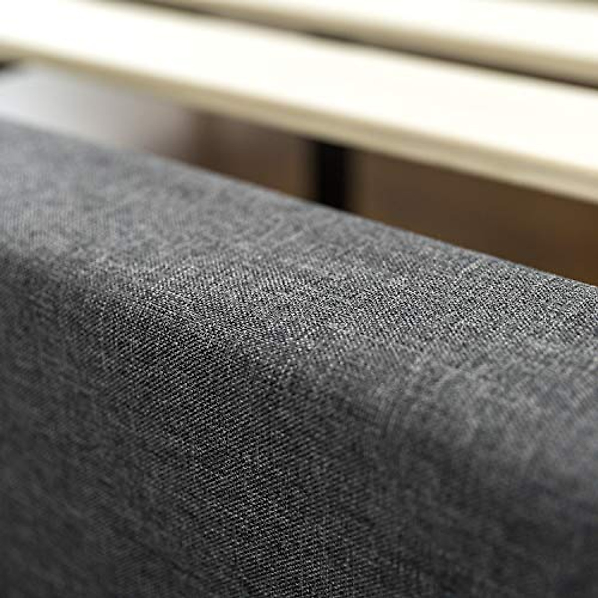 Zinus Dachelle Upholstered Platform Bed Frame / Mattress Foundation / Wood Slat Support / No Box Spring Needed / Easy Assembly, Queen, Platform Bed Only, Dark Grey