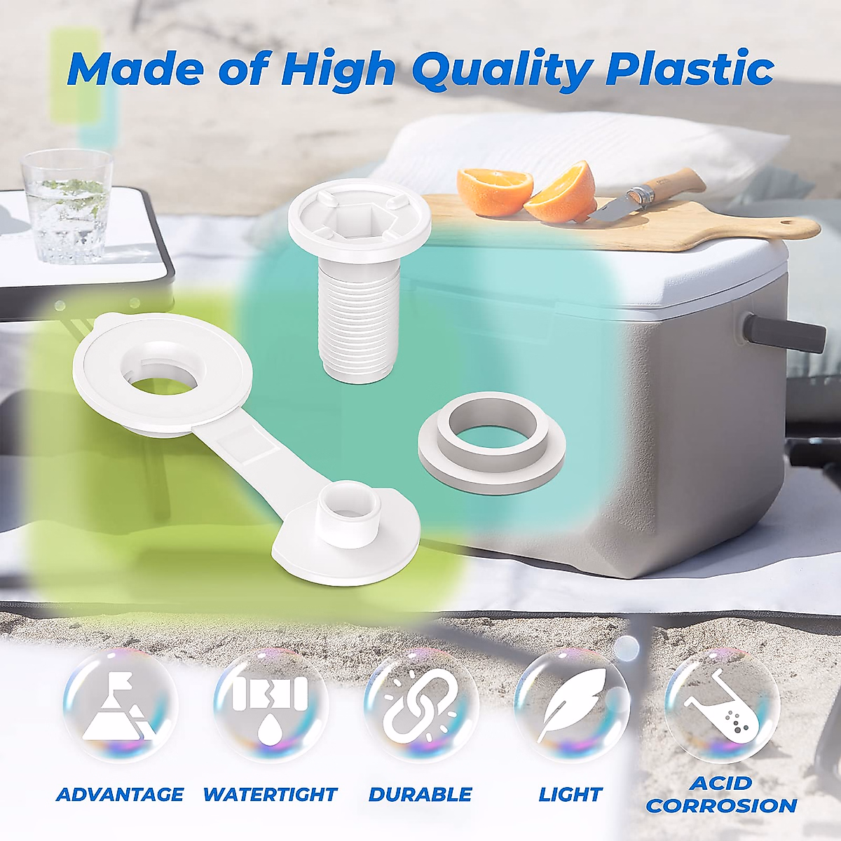 Replacement Cooler Drain Plug for 50 58 and 82 Qt Coleman Xtreme Coolers - 1.5" Shaft Length