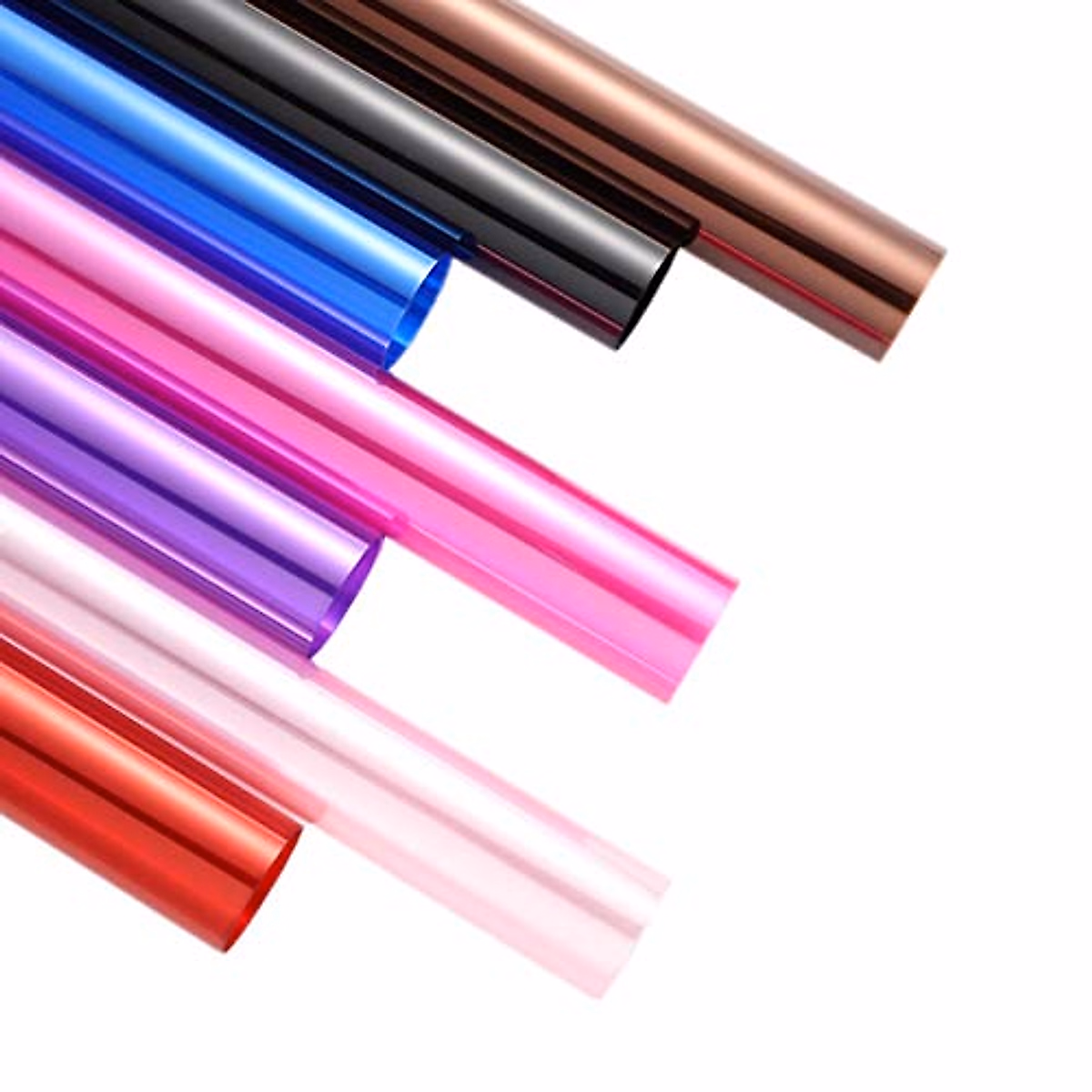 NUOBESTY 20 PCS Cellophane Wrap Roll Colored Cellophane Sheets 7 Colored Cellophane Wrap |Gifts, Baskets, Treats, Cellophane Wrapping Paper,54x54cm (Random Color)