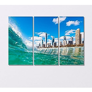 Sea Waves the Gold Coast of Australia Canvas Print 5 Panels / 36x24 inches