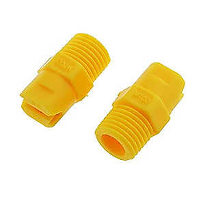 E-outstanding 5-Pack Flat Fan Spray Tip 1/4" BSP Male Thread PP Plastic Standard Veejet Yellow Nozzles, 80 Degree